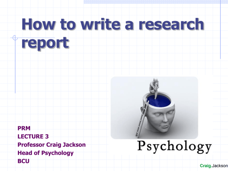 How To Write A Research Report