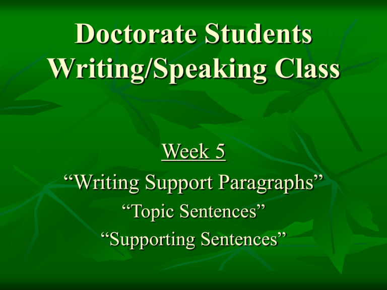 Support Sentences Support Sentences