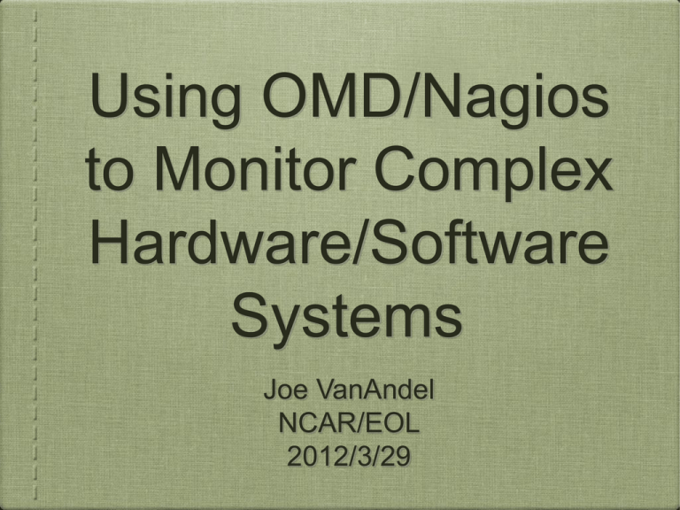 OMD Nagios Hardware Software