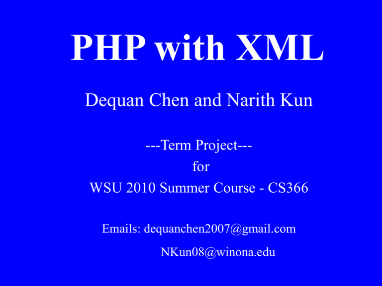 PHP With XML