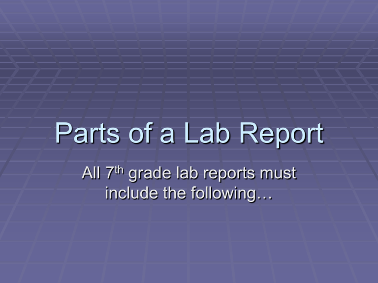 Parts Of A Lab Report Parts Of A Lab Report