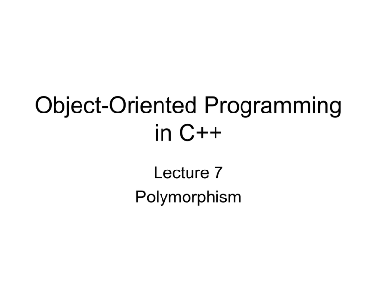 Object Oriented Programming In C 