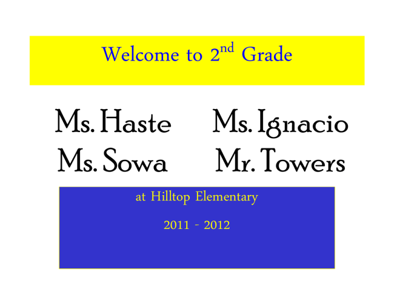 Welcome To 2nd Grade Powerpoint 2