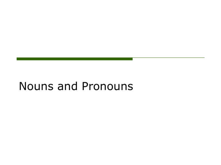 Pronouns Pronouns