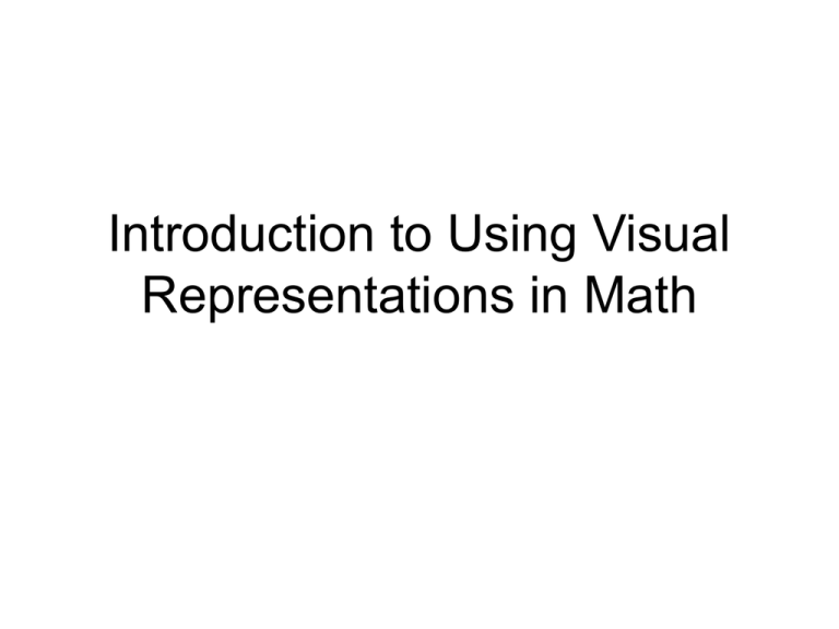 Introduction To Using Visual Representations In Math