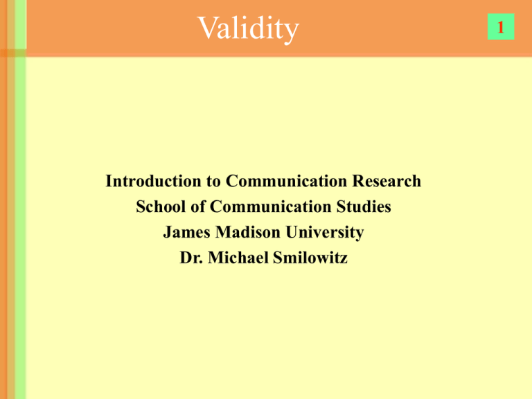 Validity James Madison University