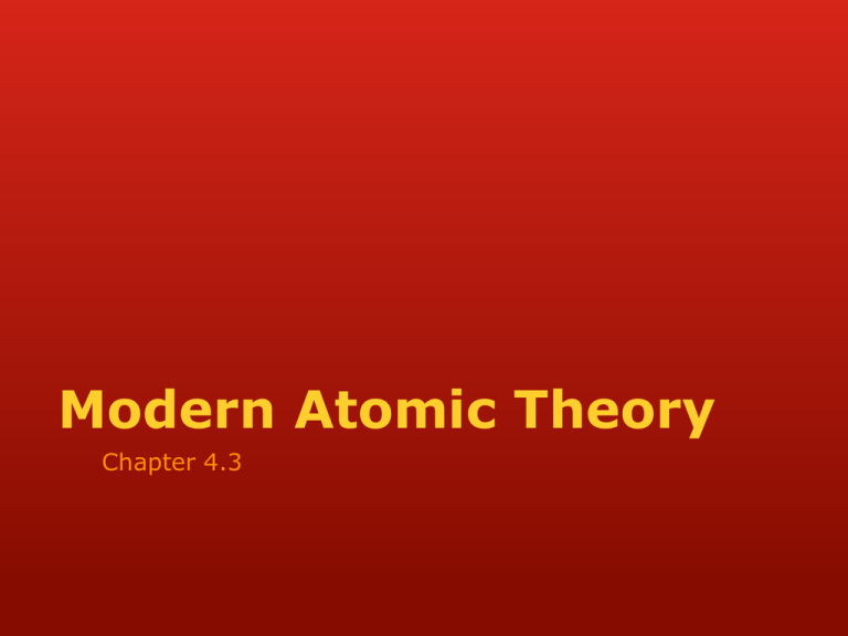 PPT Ch 4 3 Modern Atomic Theory