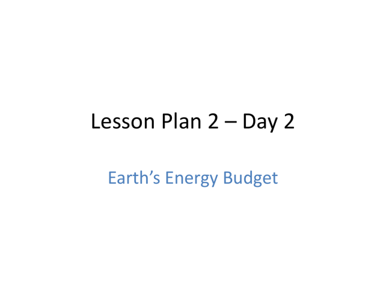 Energy Budget Slides