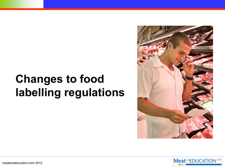 New Food Labelling Regulations
