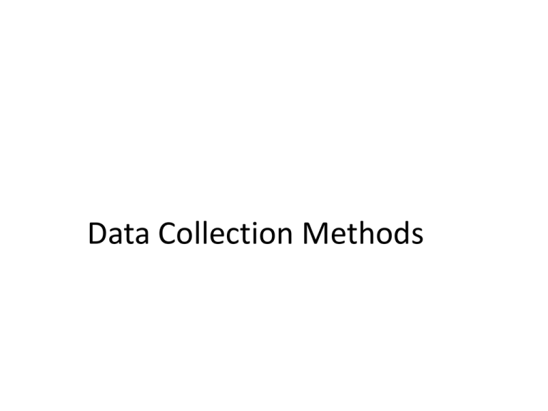 Data Collection Methods