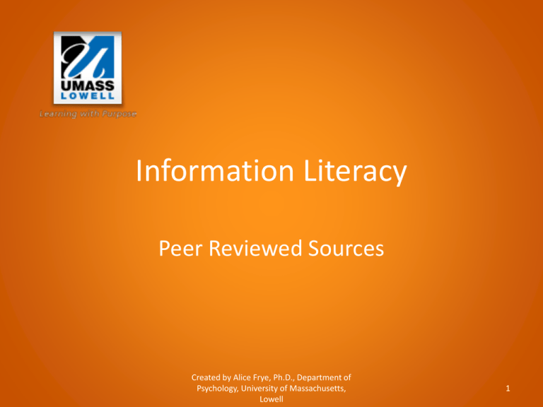 Peer Reviewed University Of Massachusetts Lowell Peer Reviewed University Of Massachusetts Lowell