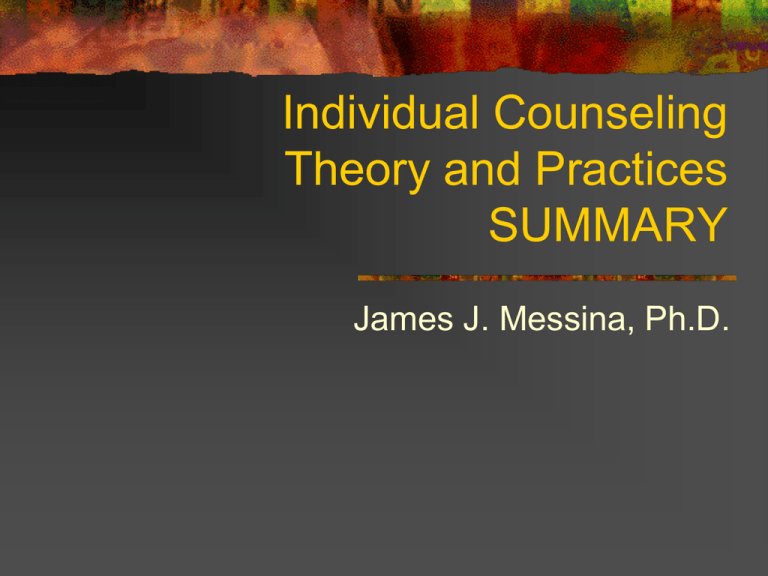 Techniques Methods of Counseling Techniques Methods of Counseling