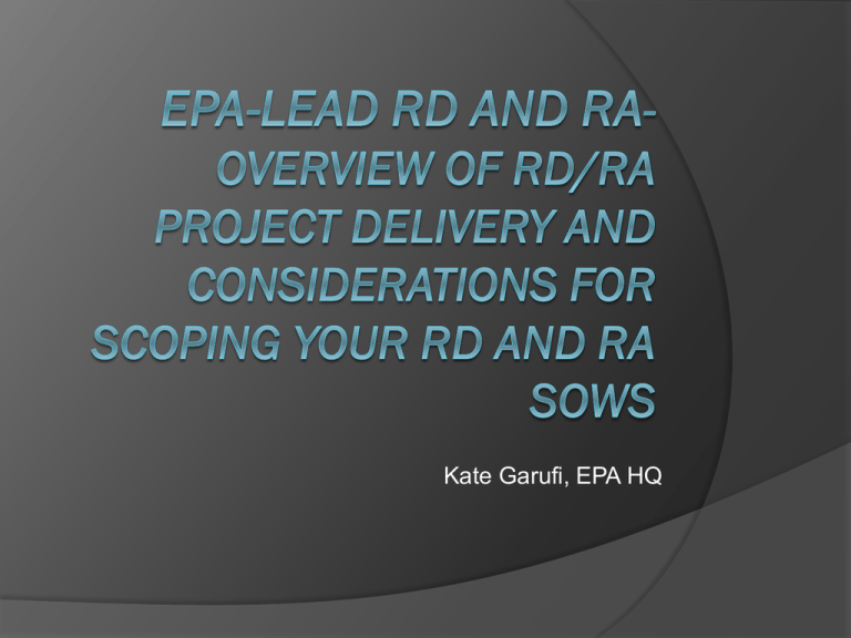 Remedial Design And Remedial Action Statement Of Work CLU IN