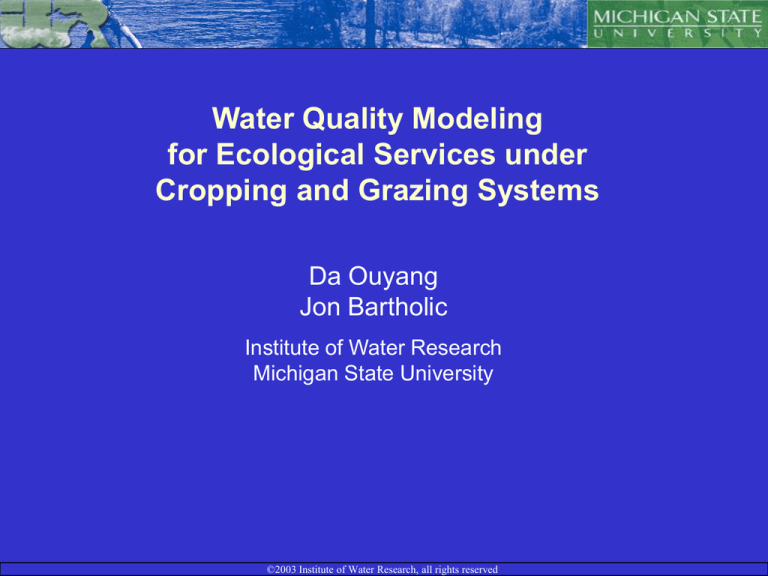 Methods Institute Of Water Research