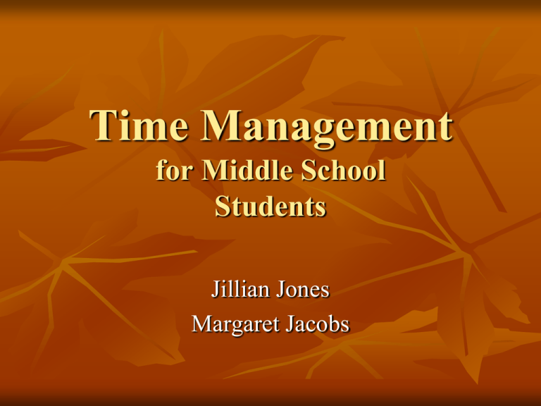 Time Management For Middle School Students