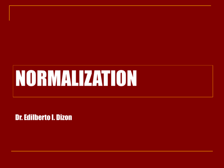 Normalization