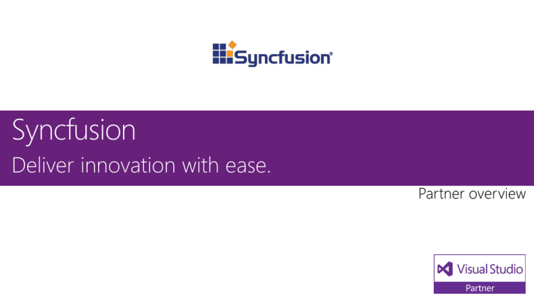 Syncfusion - Visual Studio Industry Partner Program