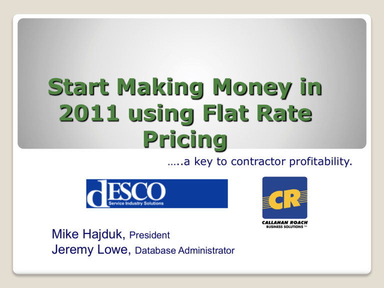Flat Rate Pricing