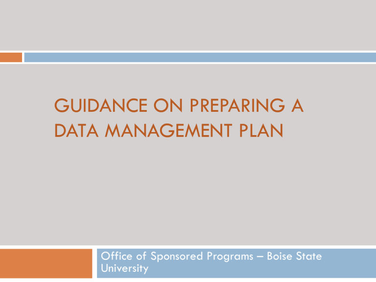 Creating An Effective Data Management Plan