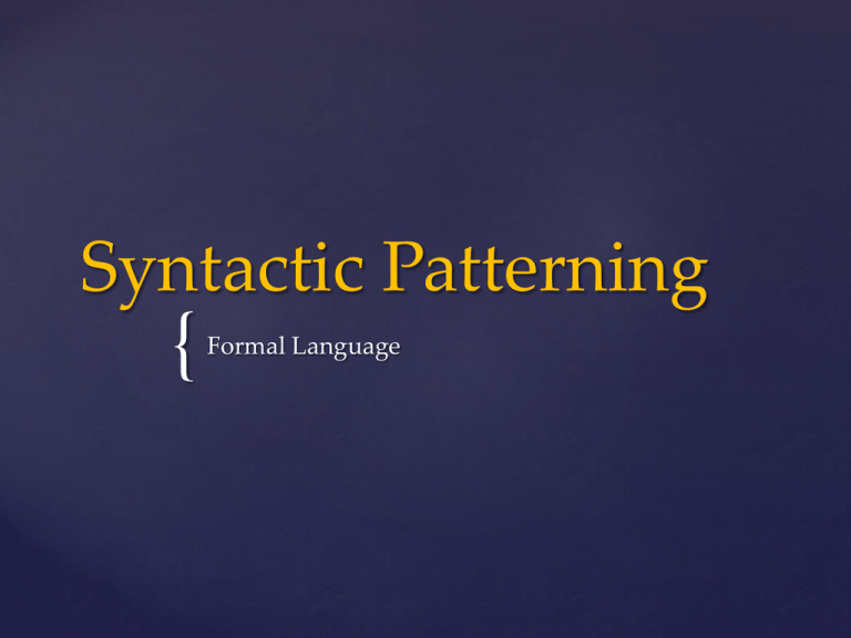 Syntactic Patterning Unit3englishlanguageAOS2