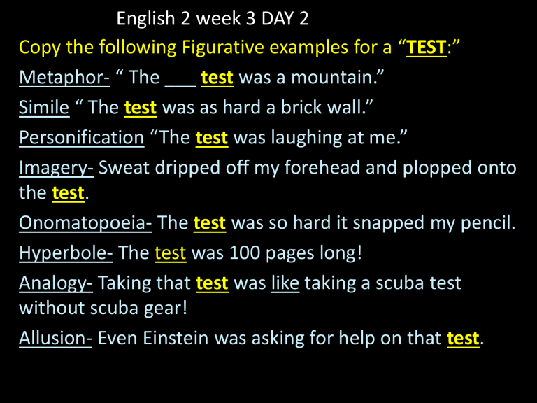 Figurative Language Examples PPT