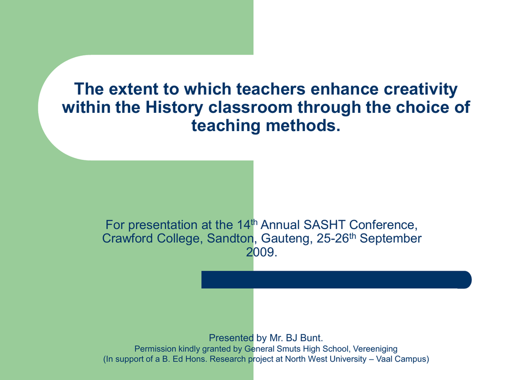 Creative Teaching Methods Creative Teaching Methods