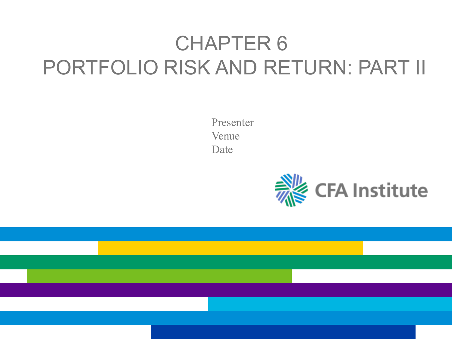Portfolio Risk And Return Part II Ch 6 