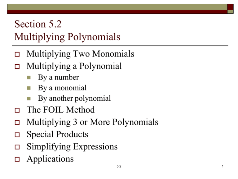 Multiplication Of Polynomials