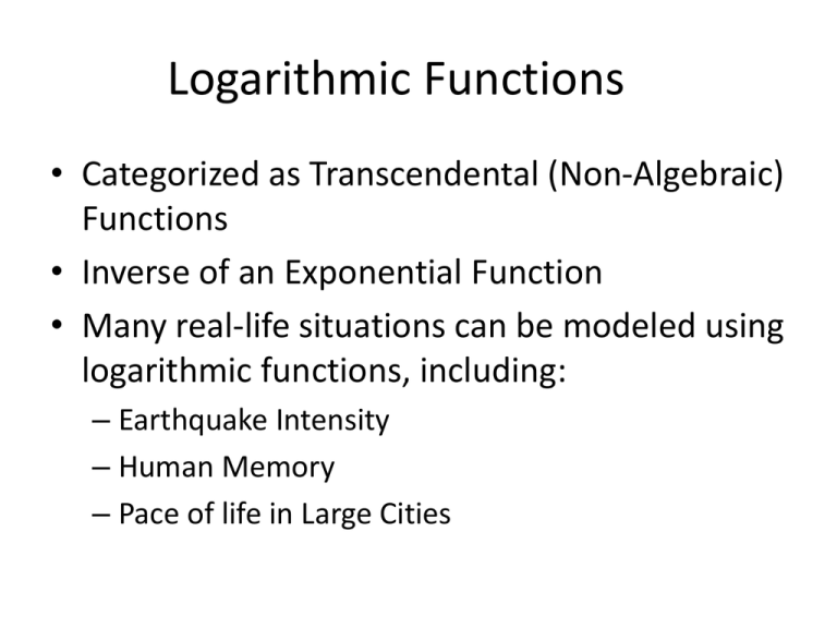 Logarithmic Functions