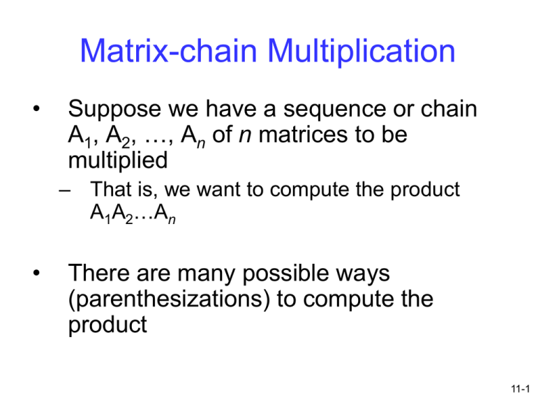 CS222 Algorithms Lecture 11 Dynamic Programming