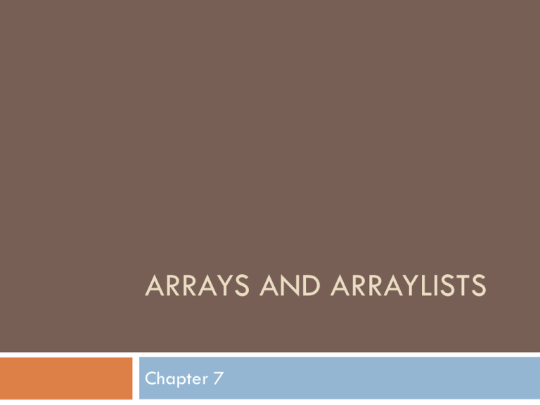 Java Chapter 7
