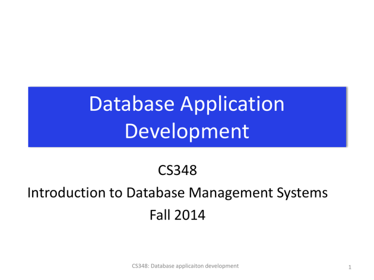 Database Application Development