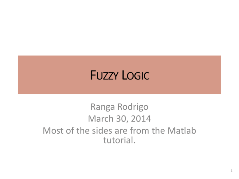 Fuzzy Logic