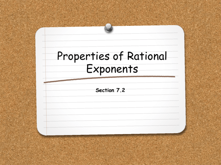 Properties Of Rational Exponents