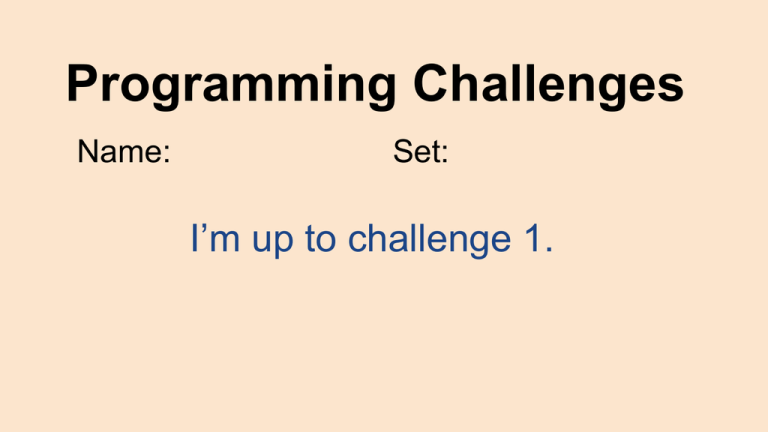 Programming Challenges