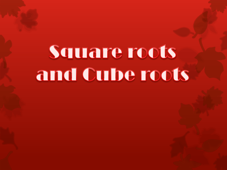 Square Roots Primary Resources