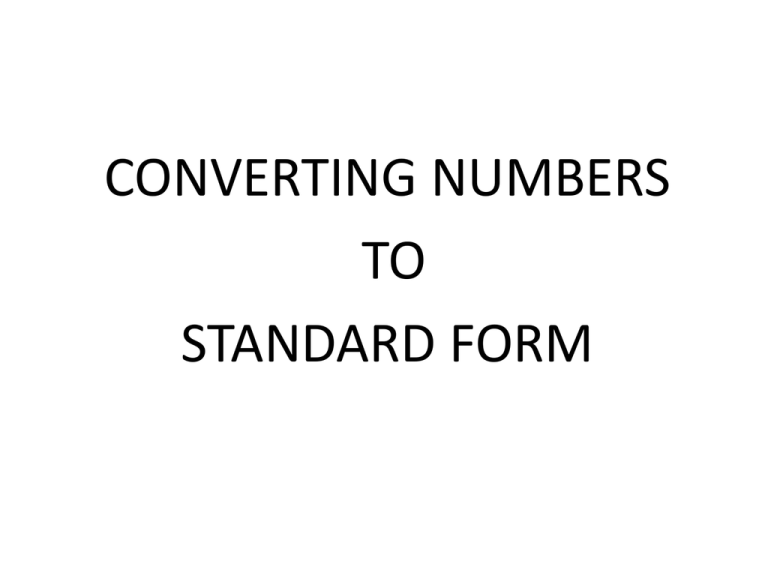 Standard Form