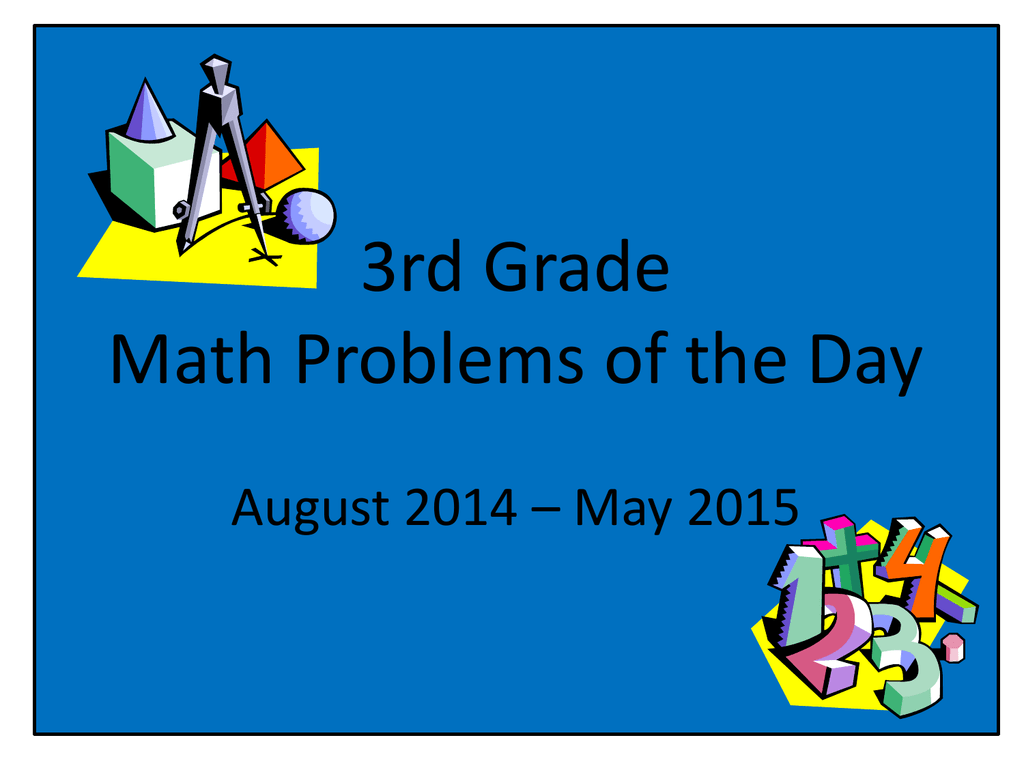 3rd Grade Math Problem Of The Day