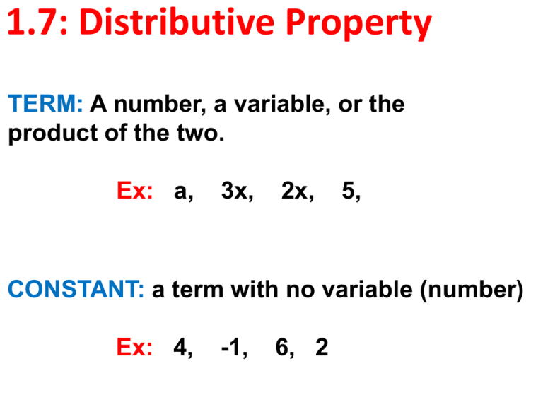 1 7 Distributive Property