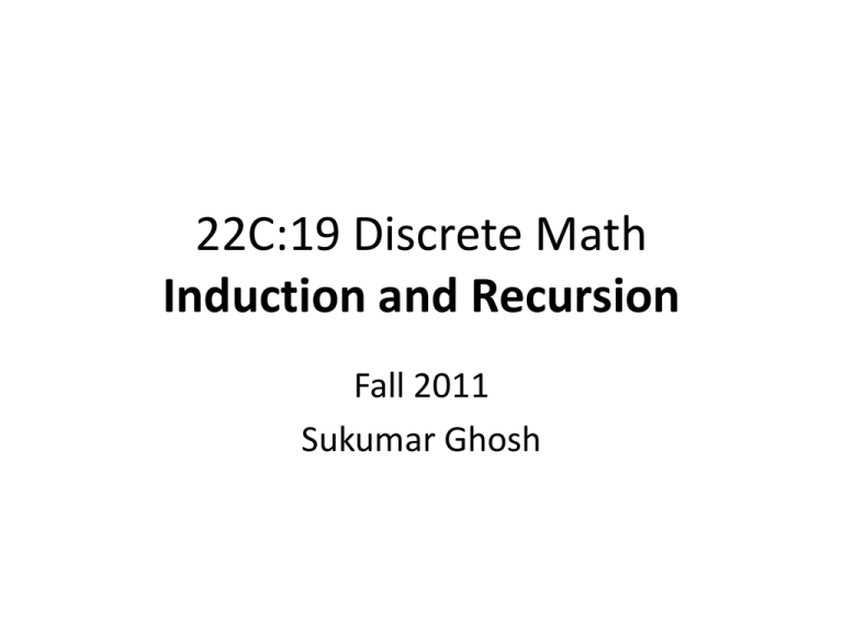 Induction And Recursion Mathematical Sciences Home Pages Induction And Recursion Mathematical Sciences Home Pages