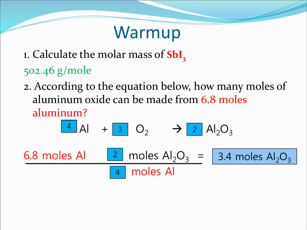 3 Limiting Reactants 3 Limiting Reactants
