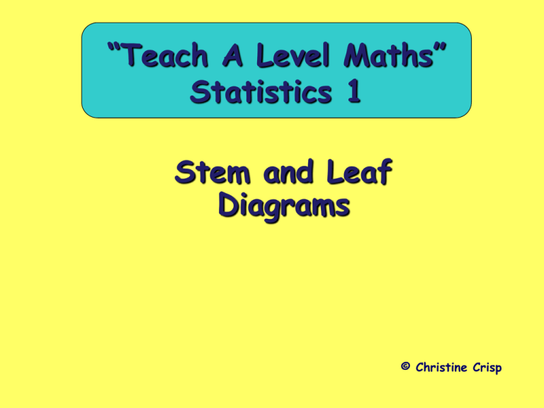2 Stem And Leaf Diagrams