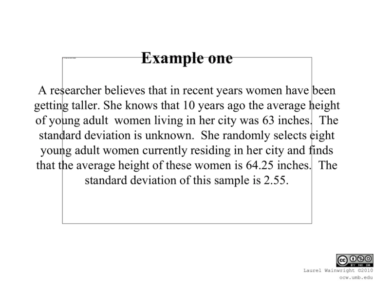 Choosing A T Test Choosing A T Test