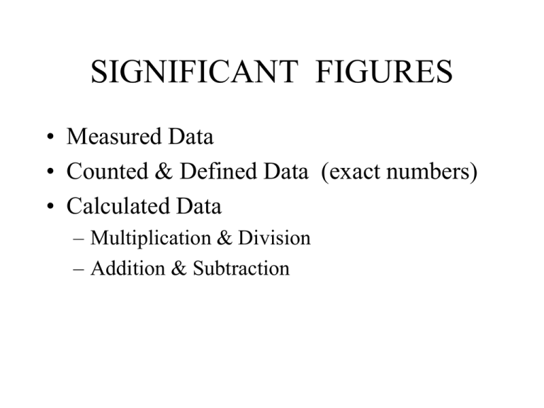 SIGNIFICANT FIGURES