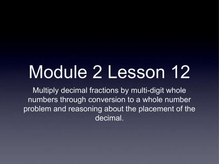 Math Module 2 Lesson 12 Math Module 2 Lesson 12