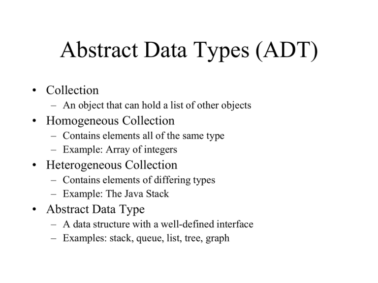 Abstract Data Types ADT 