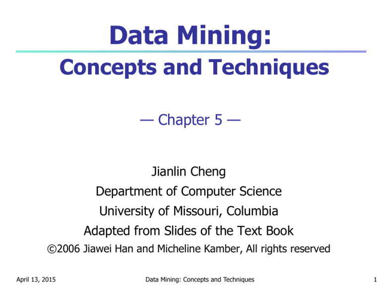 Frequent Pattern Mining Computer Science