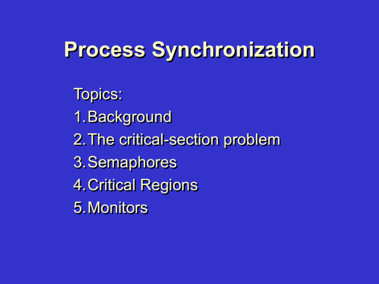 Critical Section Problem