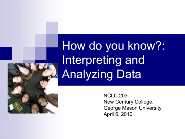 Interpreting And Analyzing Data