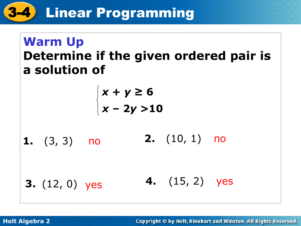 Linear Programming